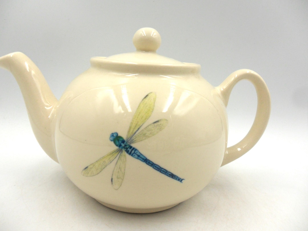 2 Cup Teapot in Dragonfly Design by Heron Cross Pottery. - Etsy