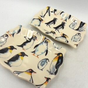 A Pair of Soap Dishes in Cute Penguin Design by Heron Cross Pottery. - Etsy