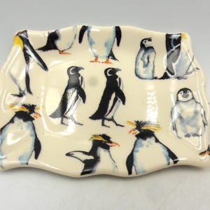 A Pair of Soap Dishes in Cute Penguin Design by Heron Cross Pottery. - Etsy