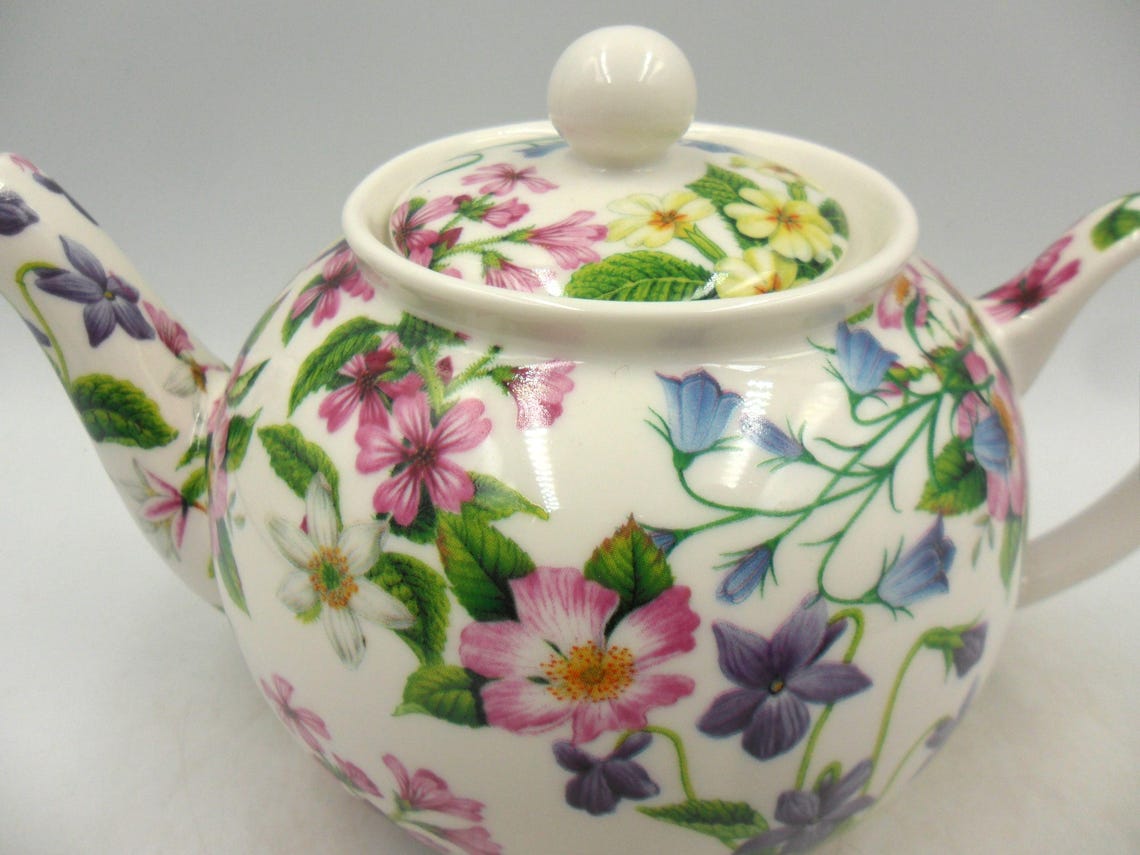 A 2 Cup China Teapot in Pretty Dog Rose Design for the Abbeydale ...