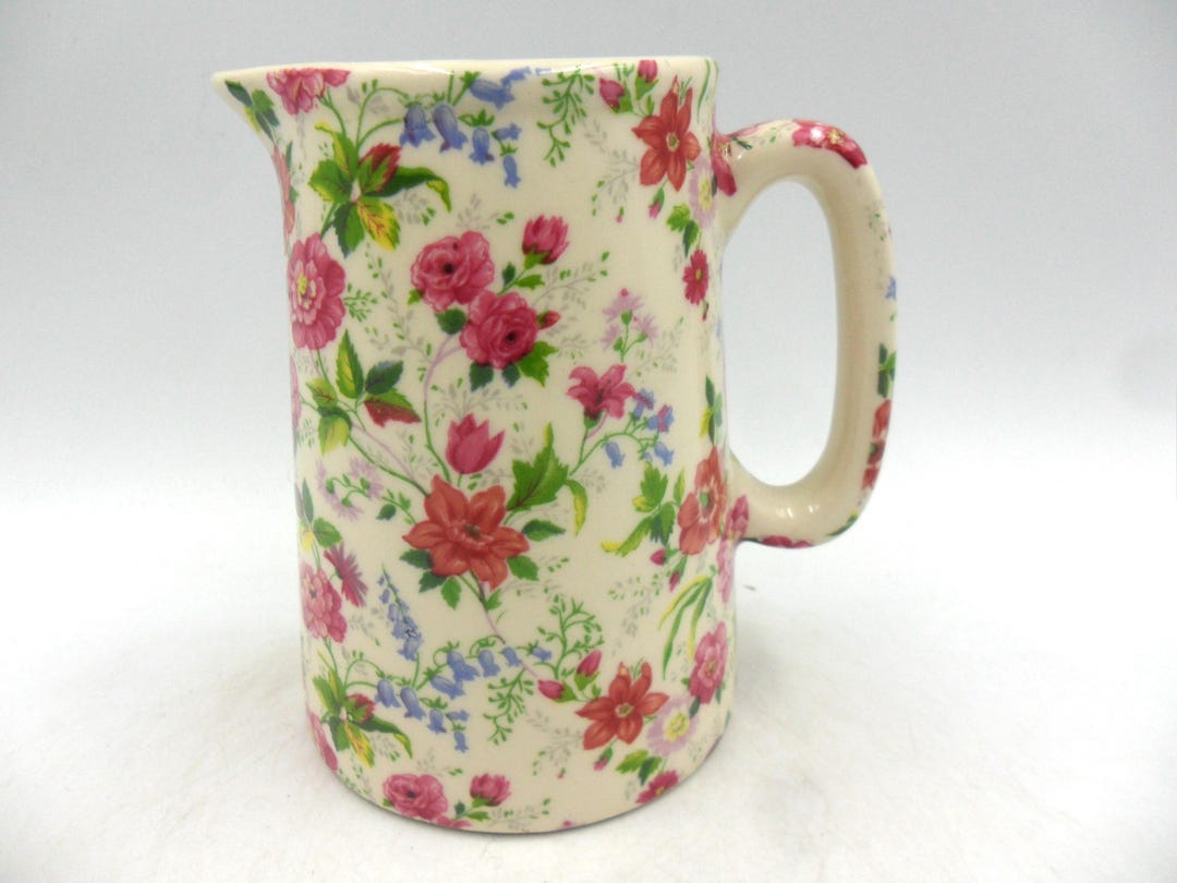 Half Pint Jug in Charlotte Design by Heron Cross Pottery - Etsy