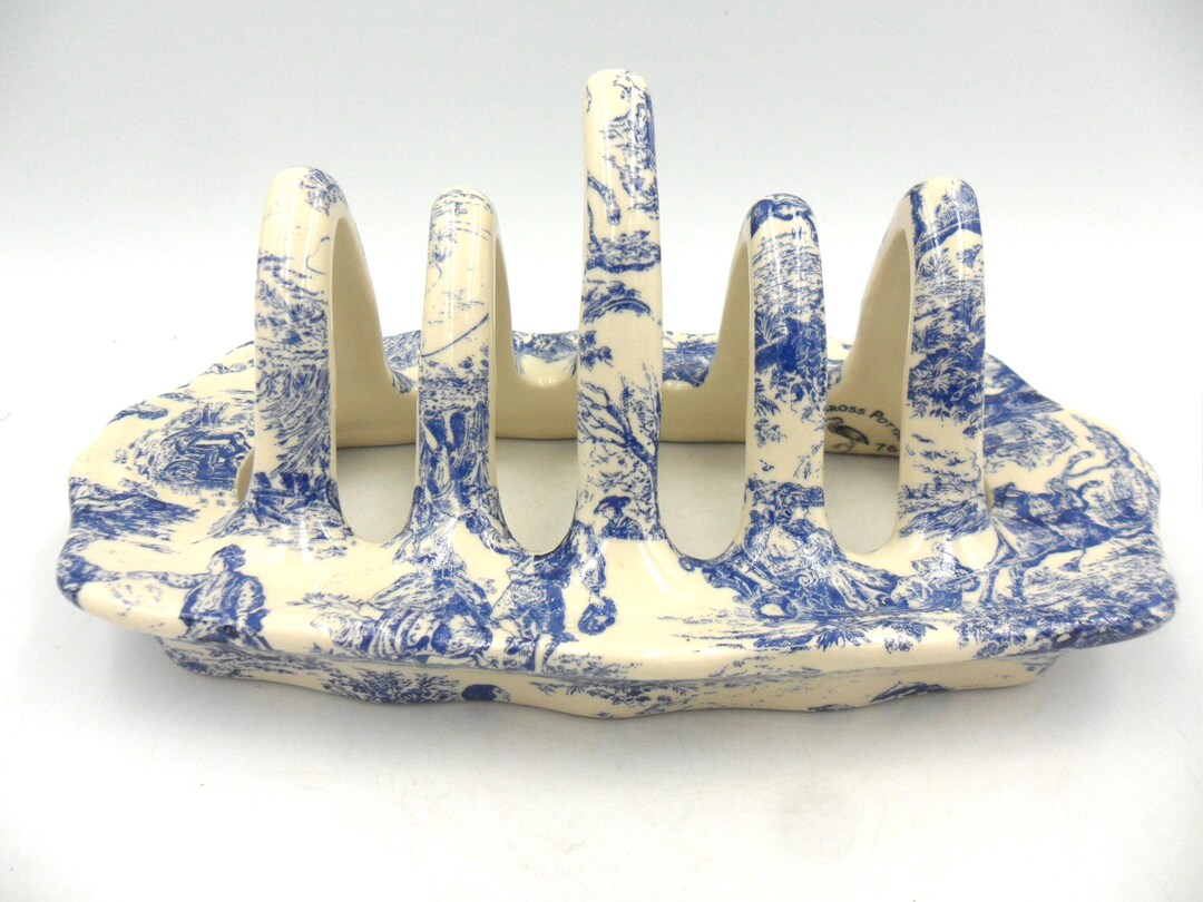 Toast Rack in Blue Toile Design by Heron Cross Pottery. - Etsy
