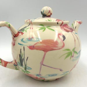 2 Cup Teapot in Flamingo Design by Heron Cross Pottery - Etsy
