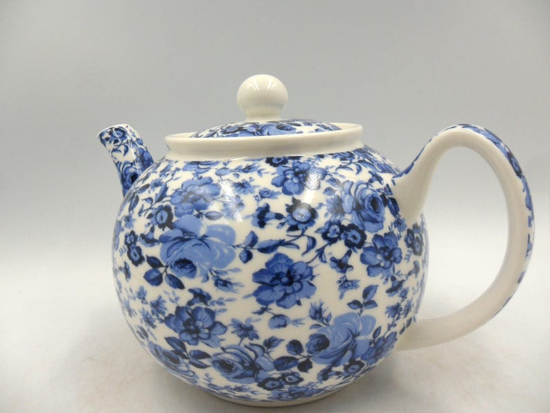 A 2 Cup China Teapot in Ditsy Blue Rose Design for the Abbeydale ...