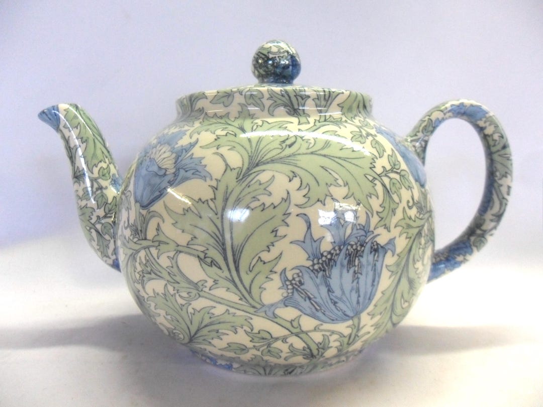 2 Cup Teapot in William Morris Anemone Design by Heron Cross Pottery ...