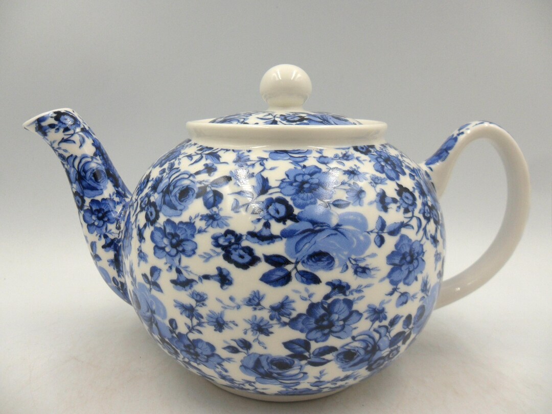 A 2 Cup China Teapot in Ditsy Blue Rose Design for the Abbeydale ...