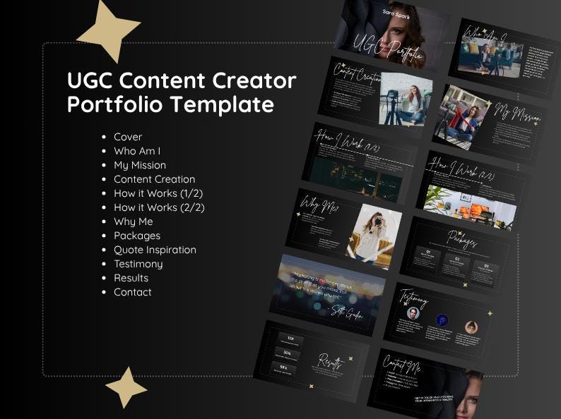UGC Content Creator Portfolio Template (digital Download) - Etsy