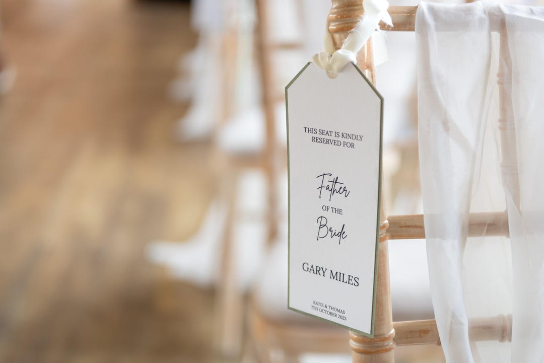 Modern Reserved Seat Tag Template Modern Minimalist Wedding Reserved ...