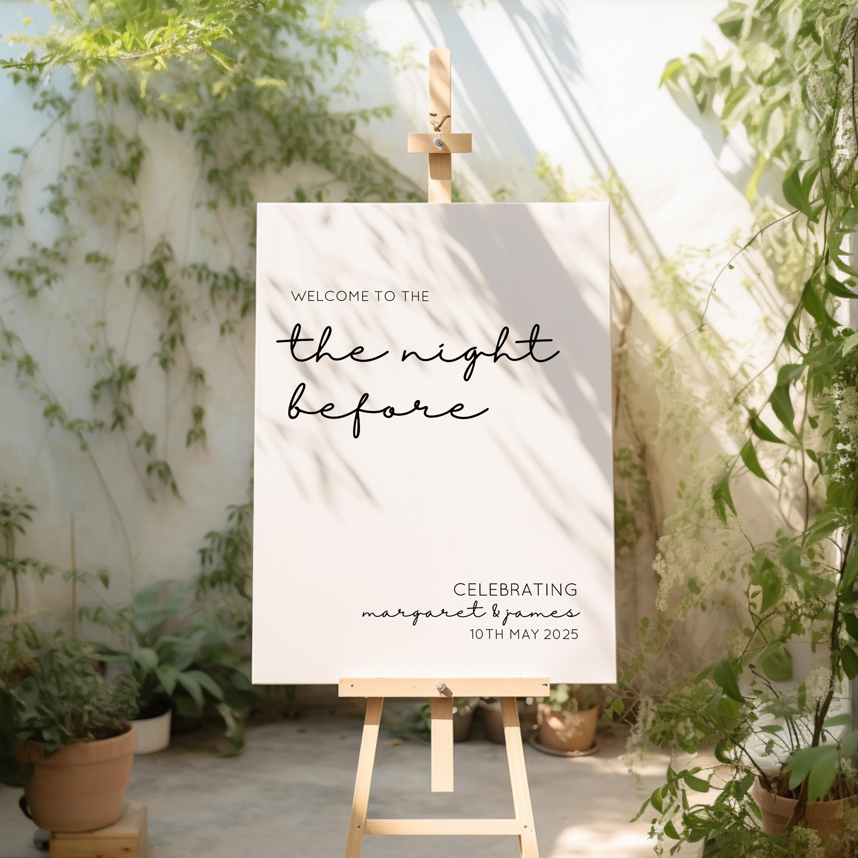 Modern Wedding Rehearsal Dinner Sign Template | the Night Before ...