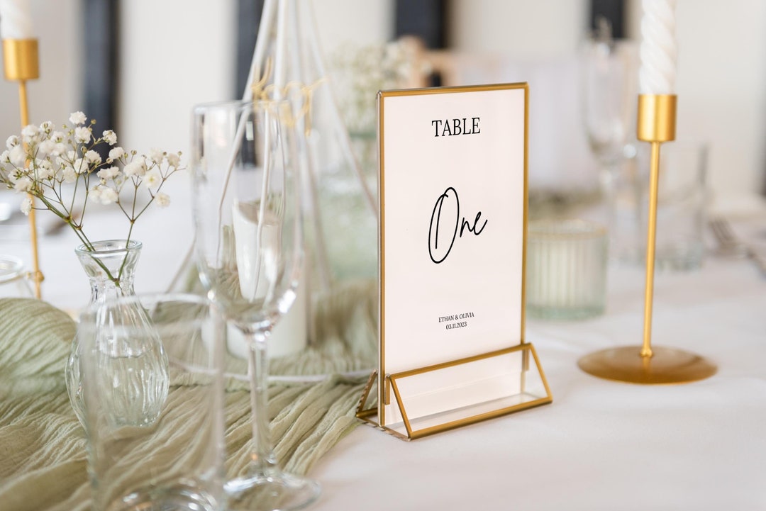 Modern Wedding Table Number Template: Minimalist Canva Design (instant ...