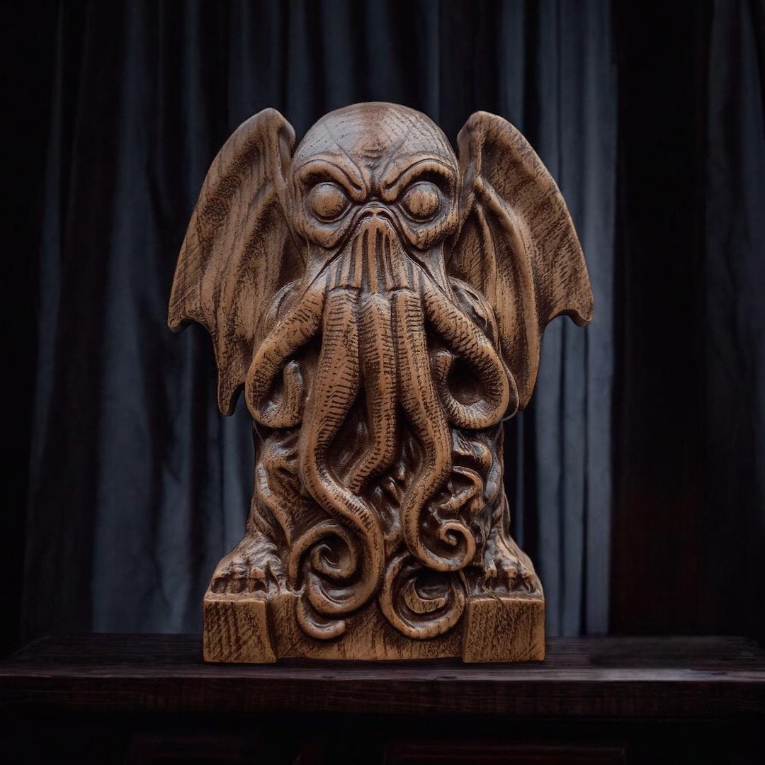 Cthulhu Totem Cthulhu Statue Dark Fantasy Art Unique Lovecraft Elder ...