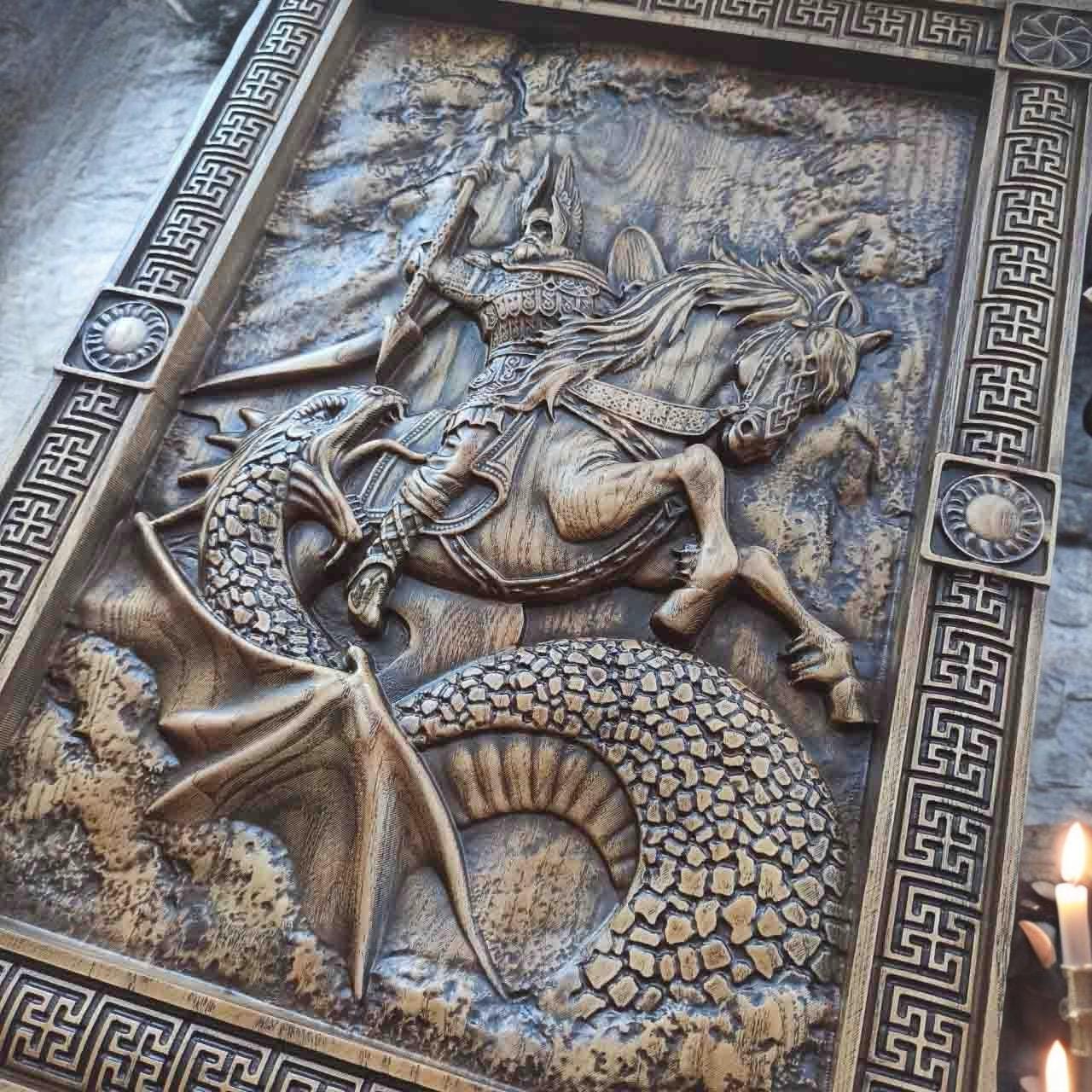 Battle With the Snake Picture Snake Wall Art Snake Ornament Serpent ...
