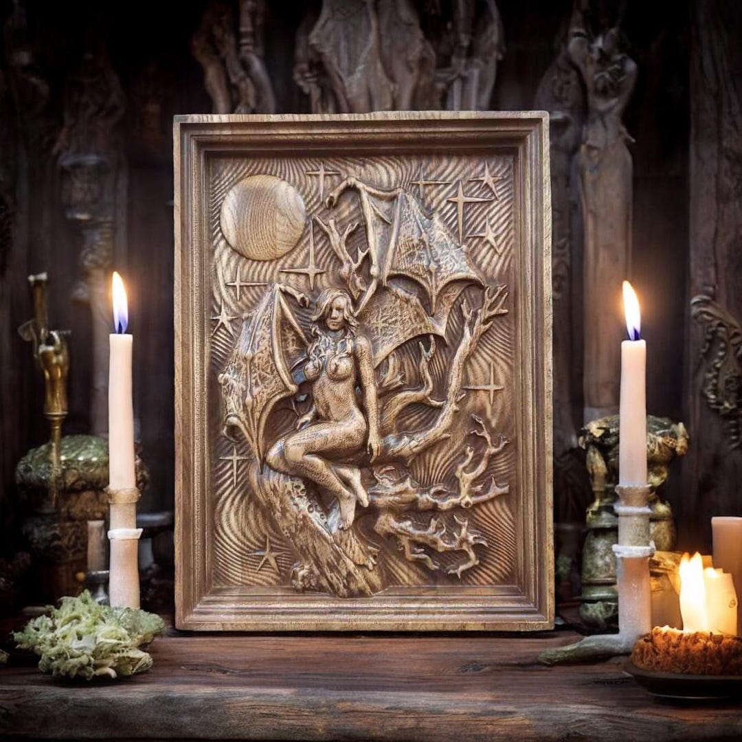 Lilith Witch Wall Art Wood Plaque Sign Witchcraft Wall Art Lilith ...