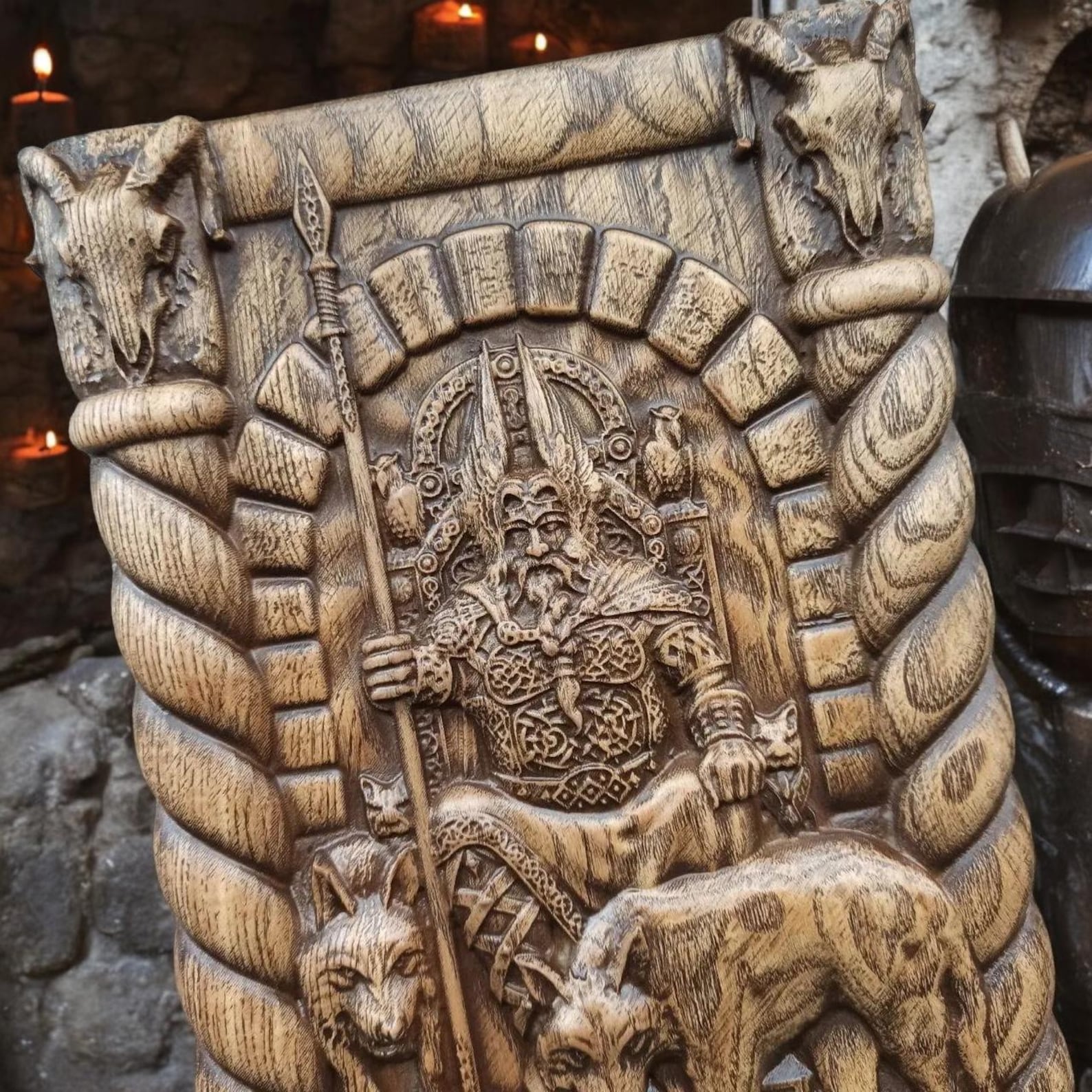 Odin Valhalla Viking Home Decor Art Norse Wood Picture Pagan Gods ...