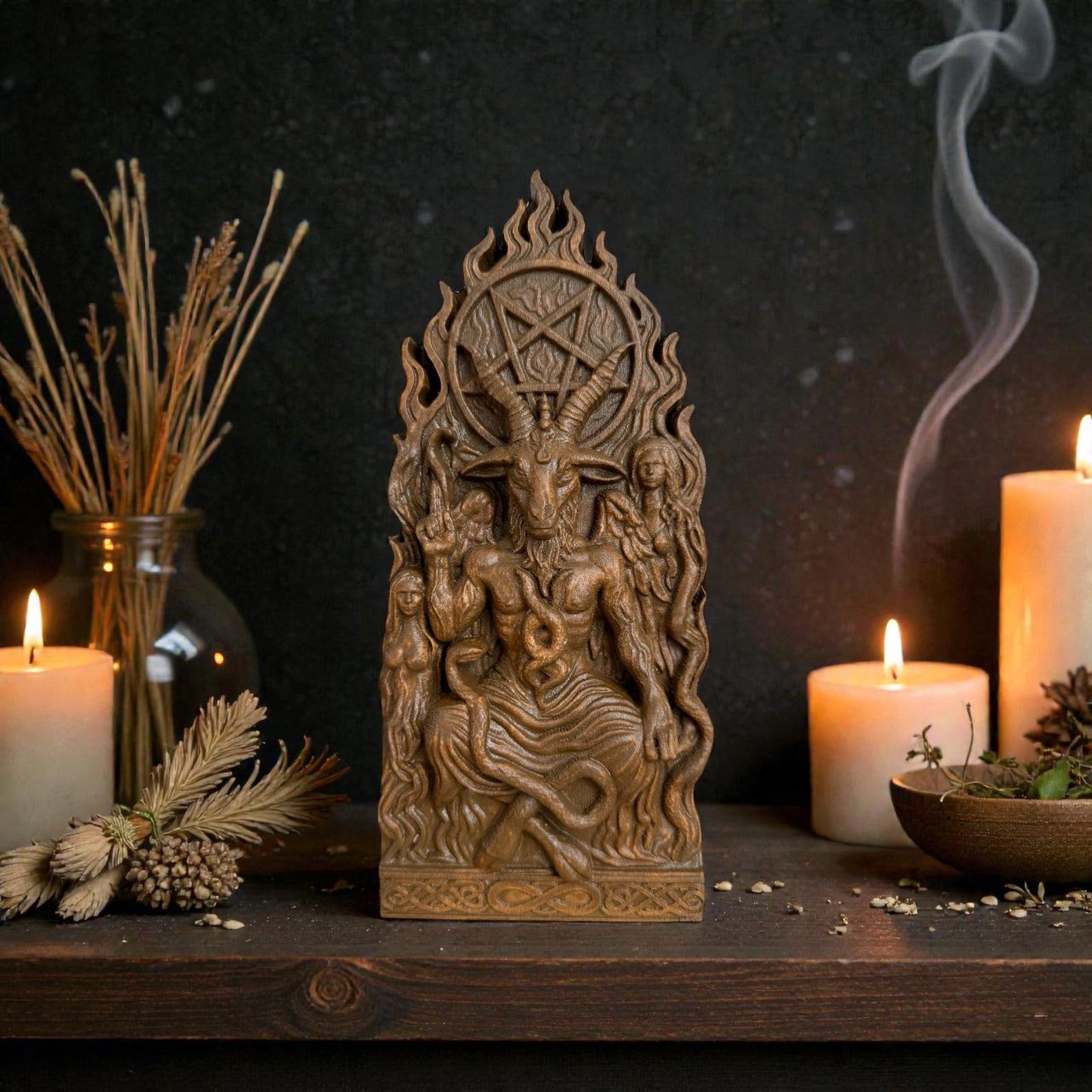 Baphomet Magic Goetia Altar Figurine for Home Altar Occult Wicca Devil ...