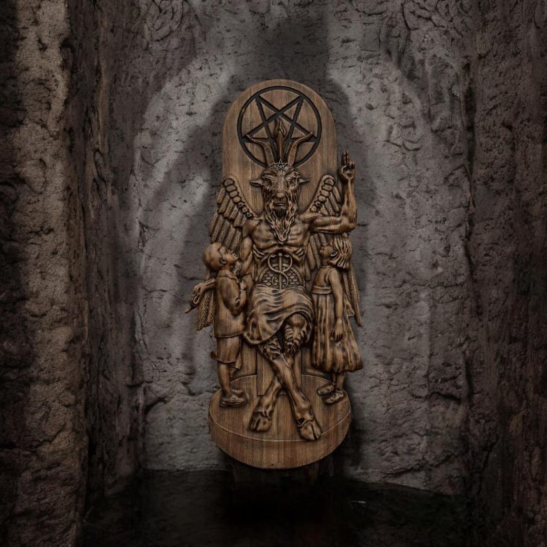 Masonic Ceremony With Baphomet Baphomet Wooden Wall Art Ancient Wisdom ...