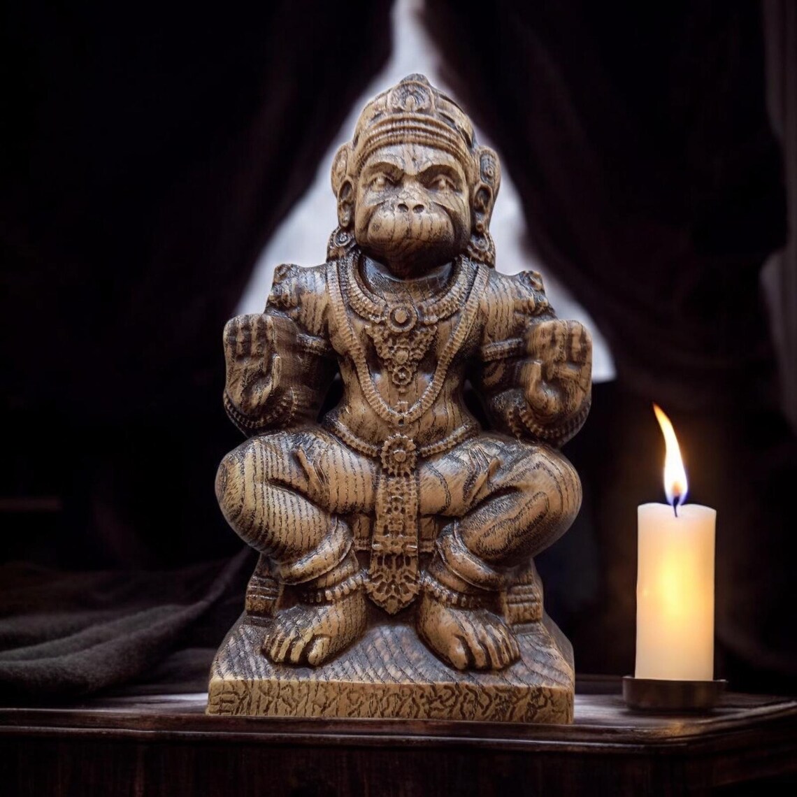Lord Hanuman Religious Hindu Statue Hanuman Statue Wood Carved ...