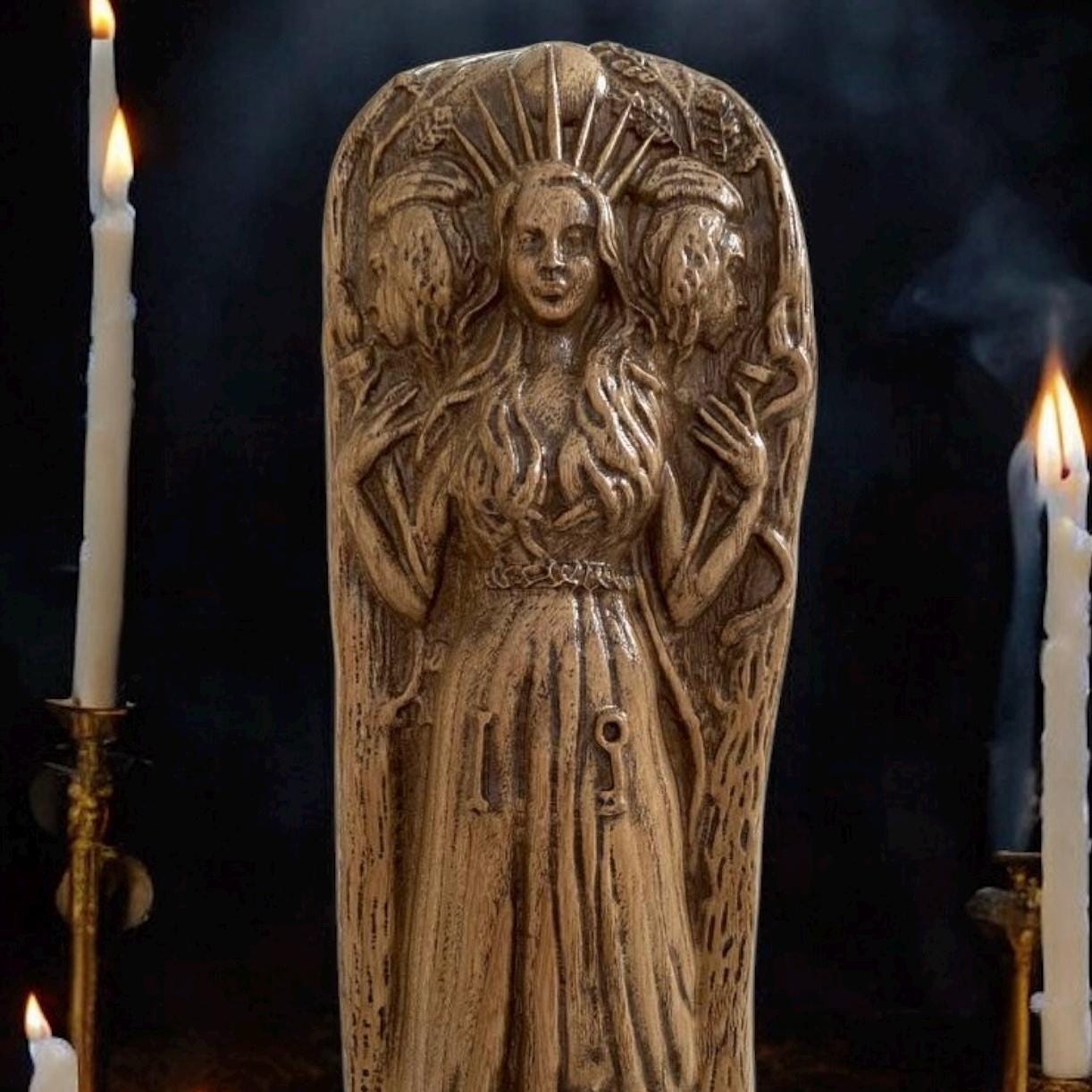 Hekate Statue Hecate Statue Greek Goddess Hexe for Pagan Home Altar ...