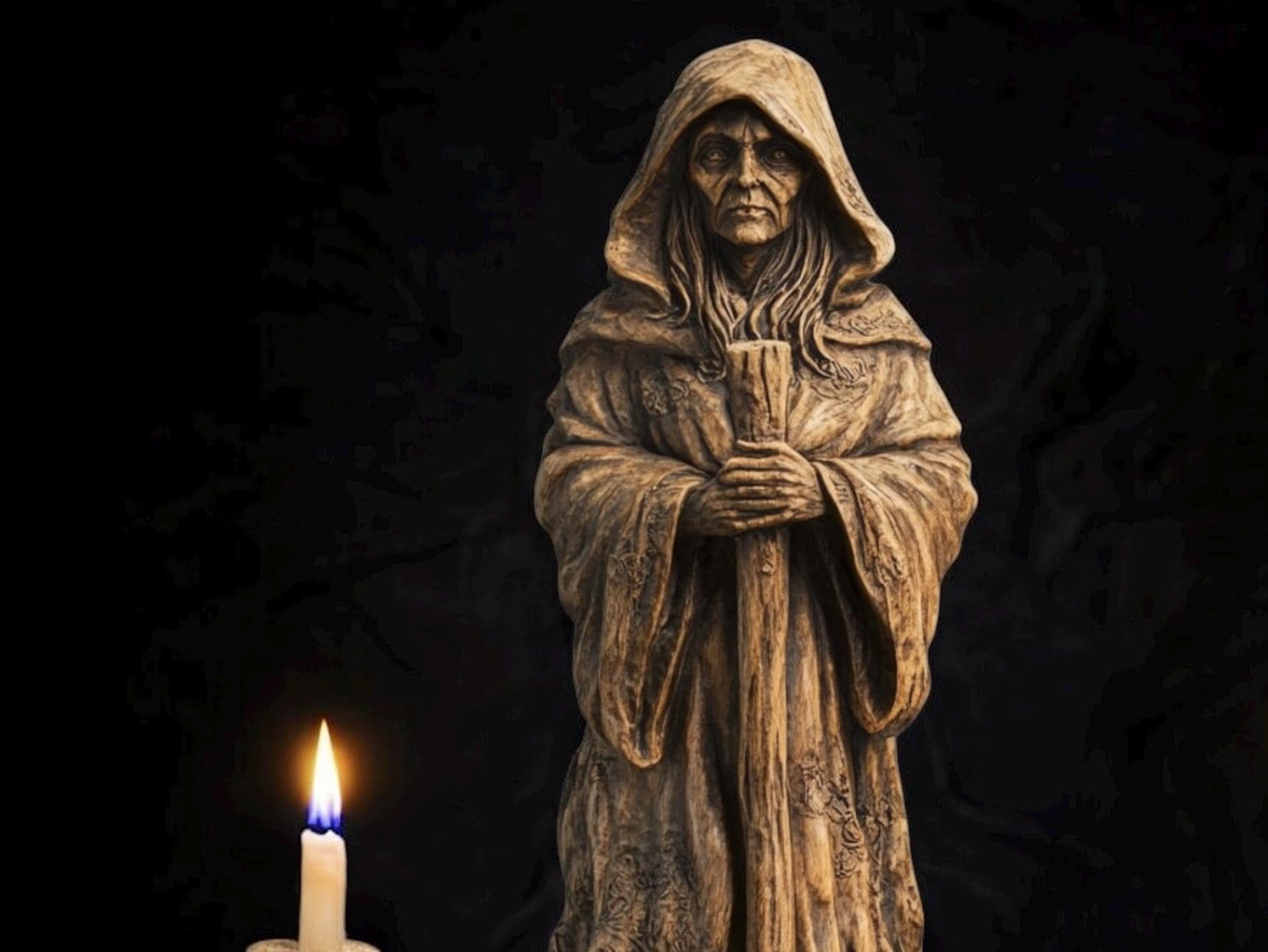 Victorian Witch Statue Wood Carved Sculpture Gothic Victorian Folklore ...