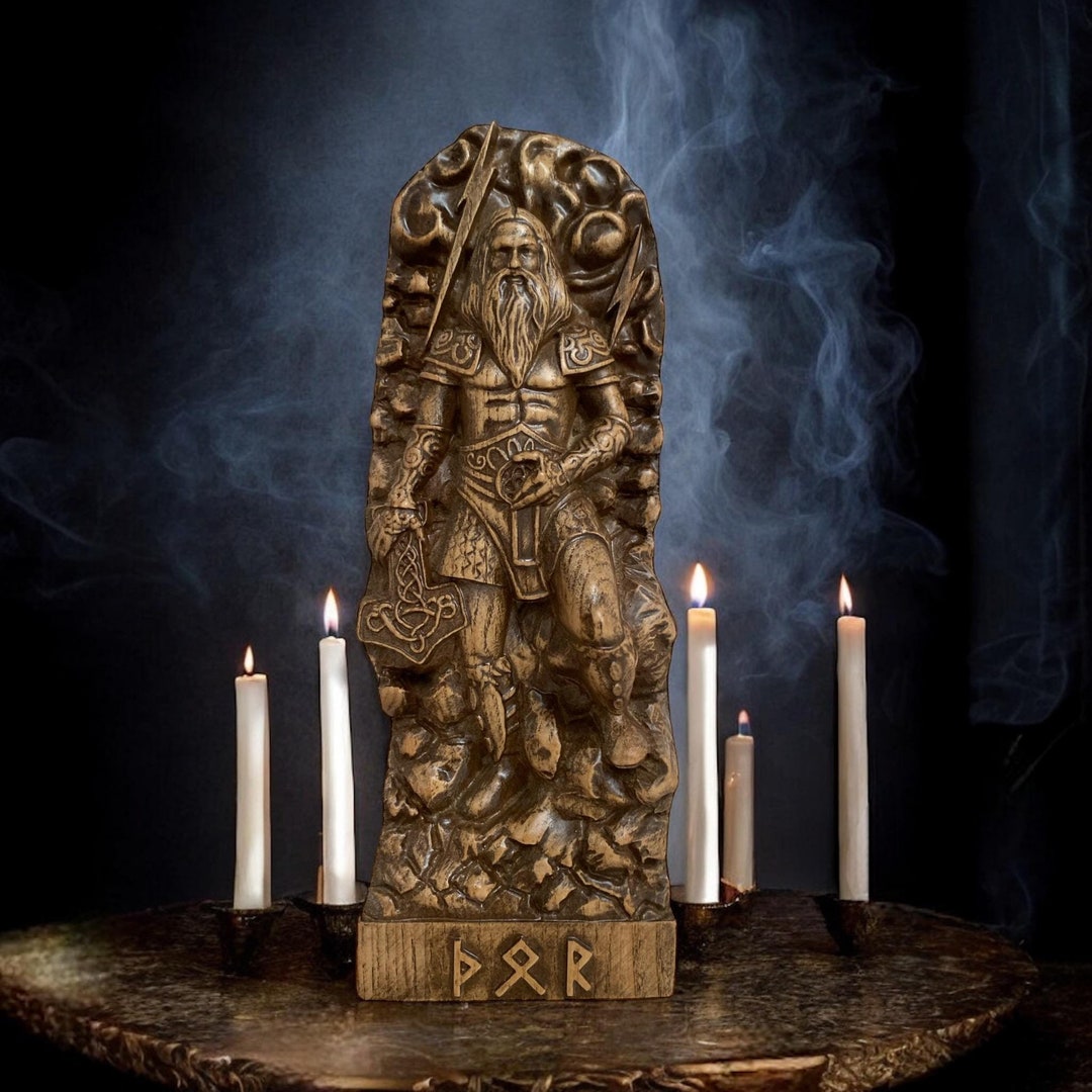 Thor Statue Norse Pagan Gods Viking Art Scandinavian Mythology Gifts ...