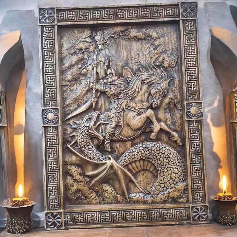 Battle With the Snake Picture Snake Wall Art Snake Ornament Serpent ...