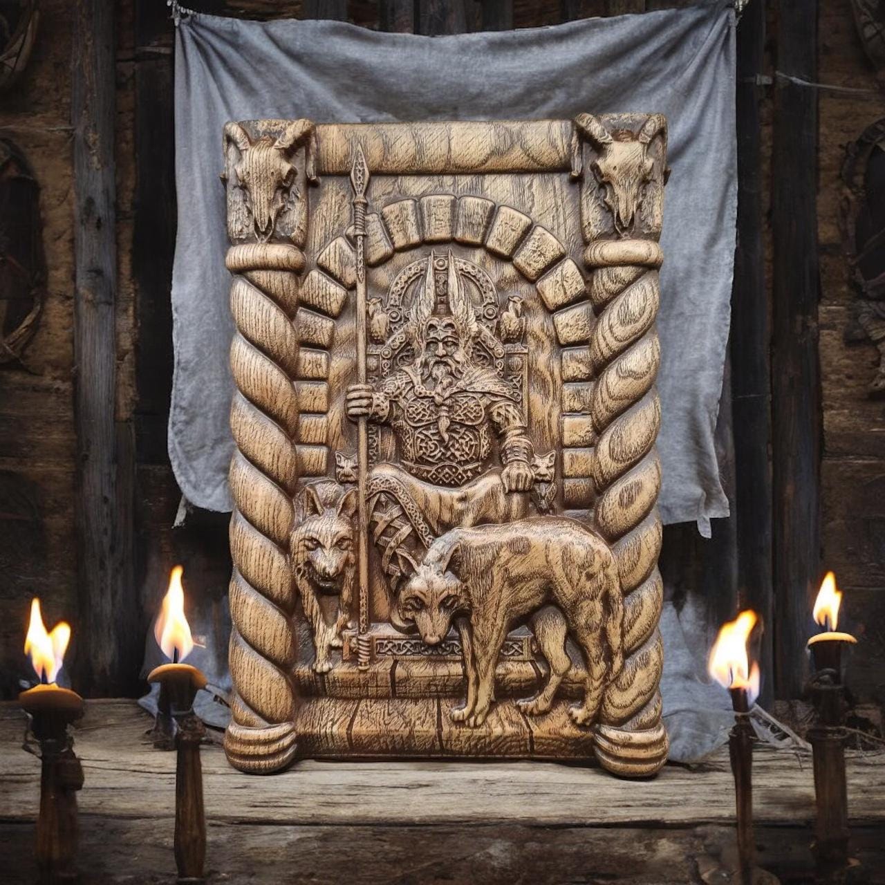 Odin Valhalla Viking Home Decor Art Norse Wood Picture Pagan Gods ...