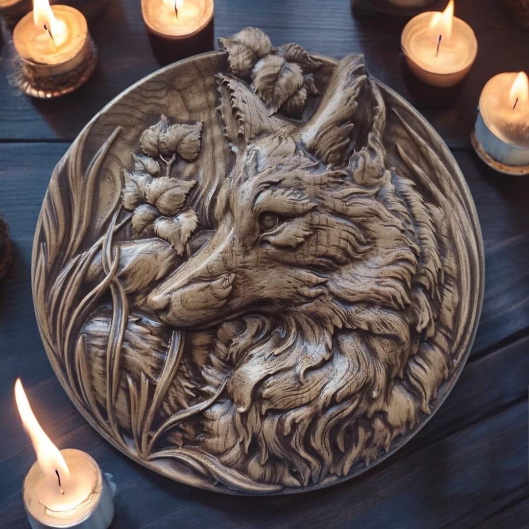 Fox Wooden Picture Japanese Fox Kitsune Fox Fire Fox Fox Wall Decor ...