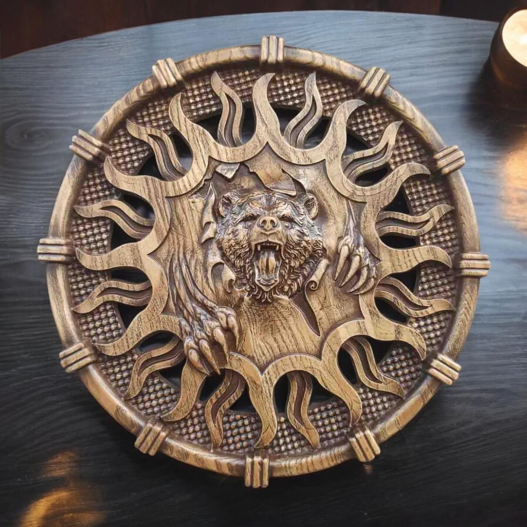 Bear Decor Carved Bear Slavic Pagan Wood Carving Viking Carving Celtic ...