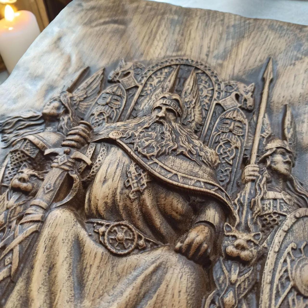 Slavic God Rod Wooden Picture Hand Carved Wooden Slavic Pantheon Rod ...