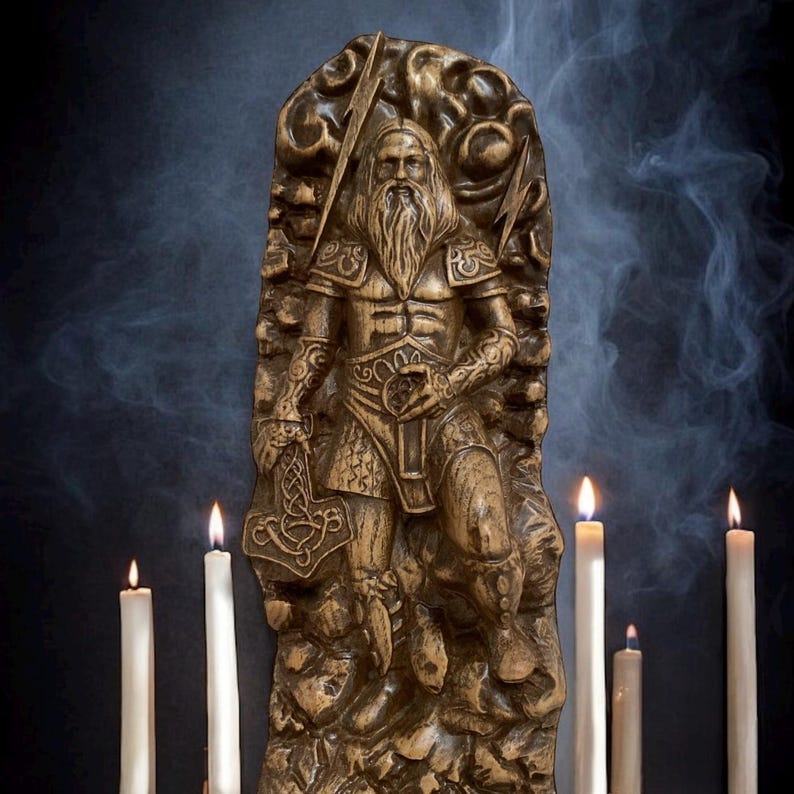 Thor Statue Norse Pagan Gods Viking Art Scandinavian Mythology Gifts ...