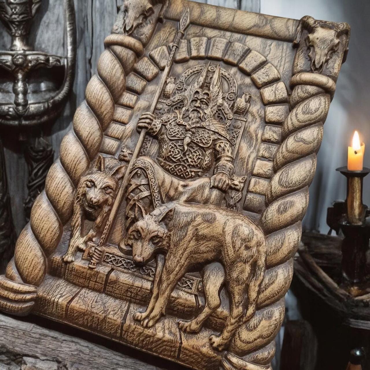 Odin Valhalla Viking Home Decor Art Norse Wood Picture Pagan Gods ...