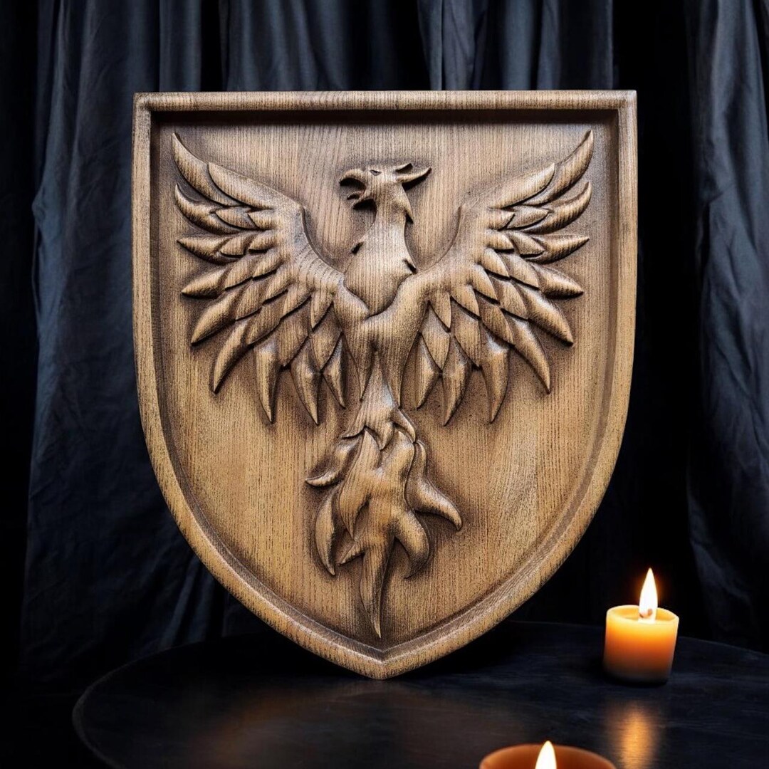 Phoenix Wood Carved Picture Phoenix Figurine Greek Sculpture Phoenix ...