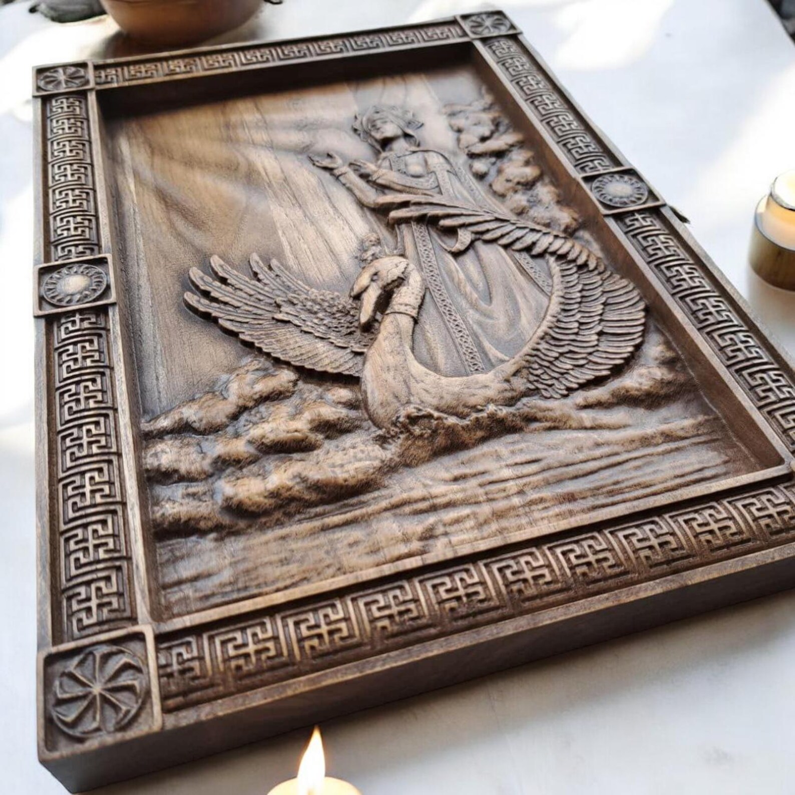 Hand Carved Wooden Slavic Lada Goddess Picture Lada Slavic Goddess ...