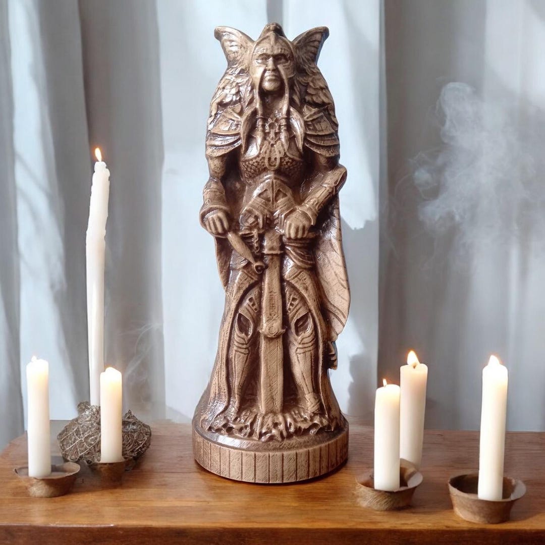 Freya God Viking God Wooden Carved Statue Freya Pagan Paganism God ...