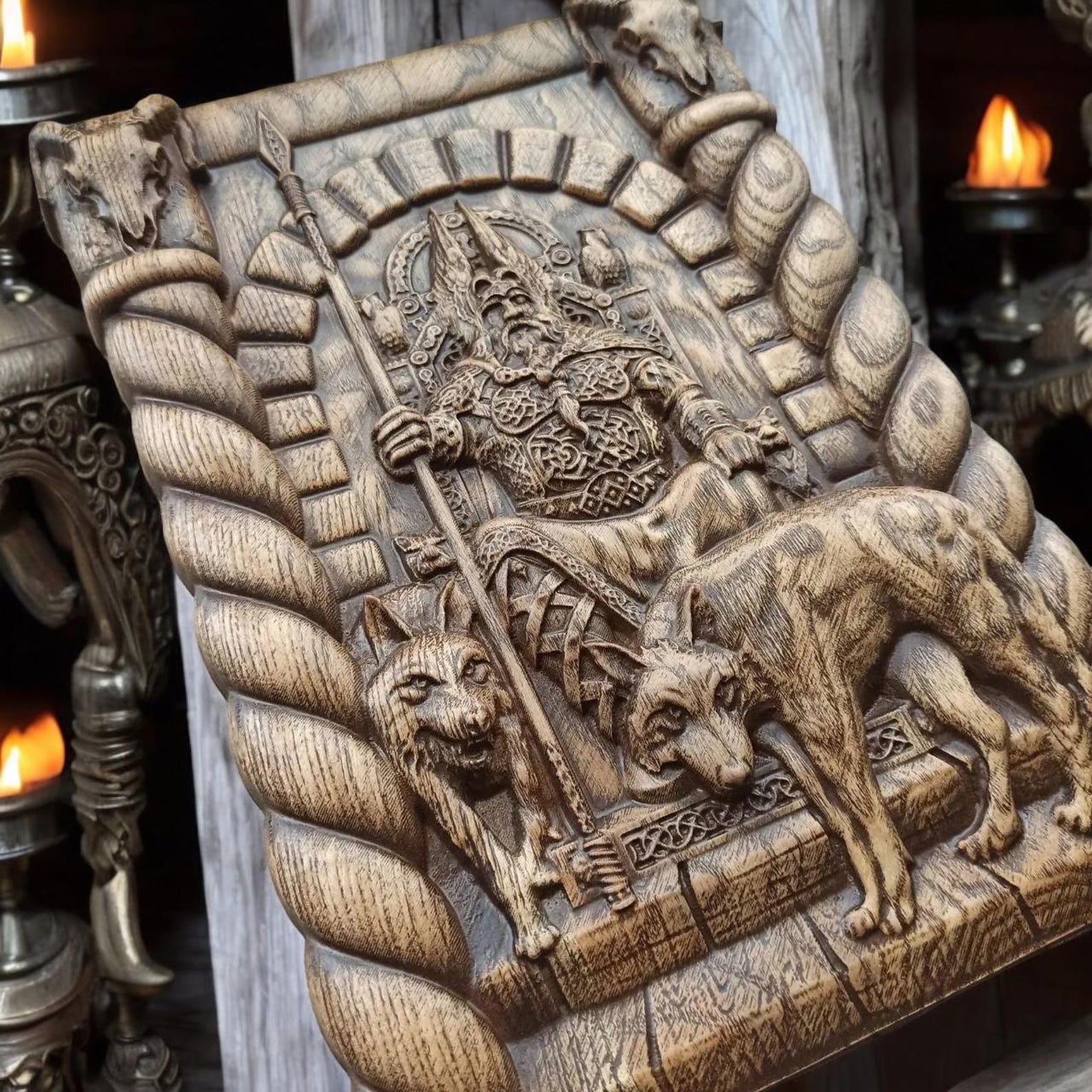 Odin Valhalla Viking Home Decor Art Norse Wood Picture Pagan Gods ...