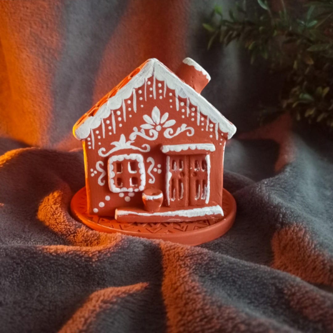 Gingerbread House Incense Holder Handmade Decorative Christmas Smoke ...