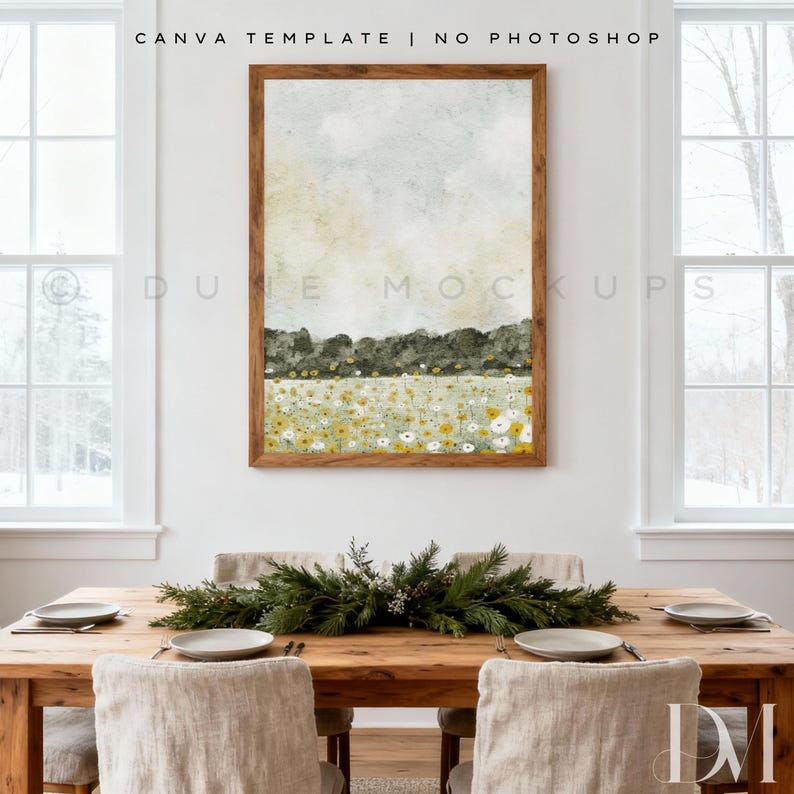 English Country Dining Room Frame Mockup | Canva Template | No ...