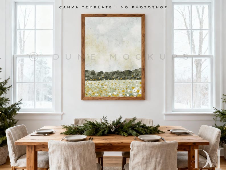 English Country Dining Room Frame Mockup | Canva Template | No ...