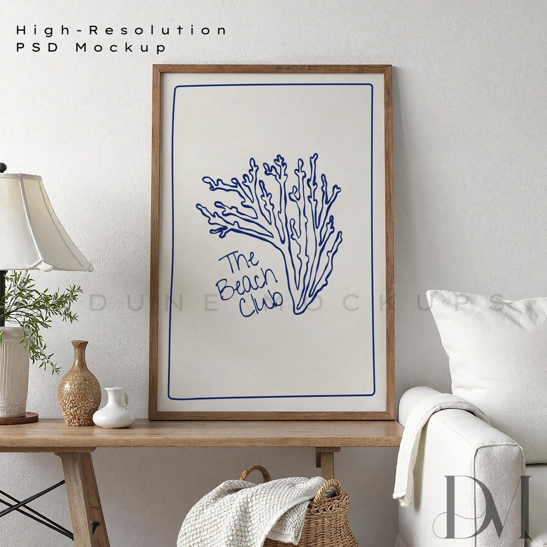 A4 Farmhouse Frame Mockup: Modern Rustic Lifestyle Scene | PSD & JPG - Etsy