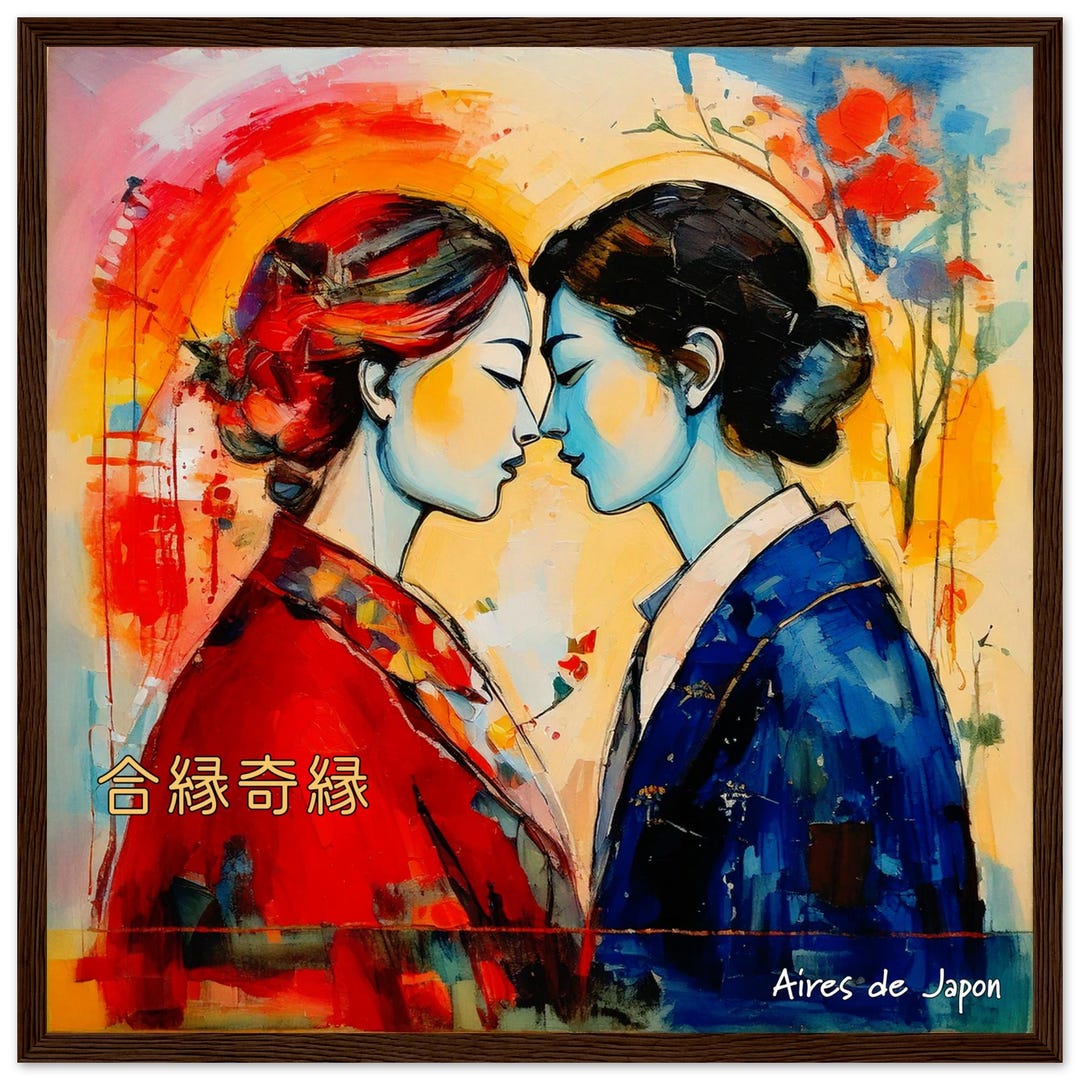 Póster Enmarcado En Madera Inspirado En El Arte Japonés - Etsy