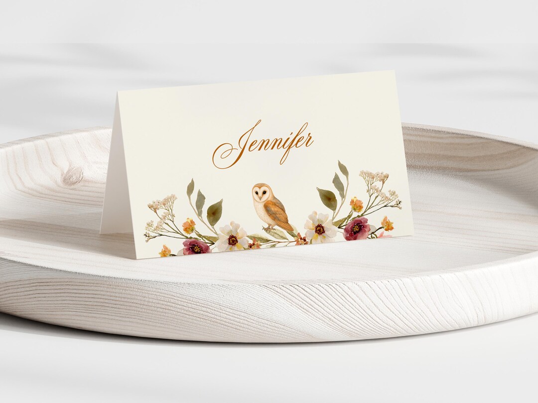 Fall Floral Place Cards: Thanksgiving Name Cards (DIY Printable) - Etsy