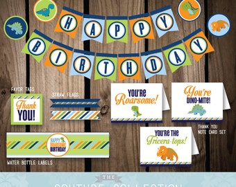 Dinosaur Printable Party Kit Happy Birthday Instant Download - Etsy