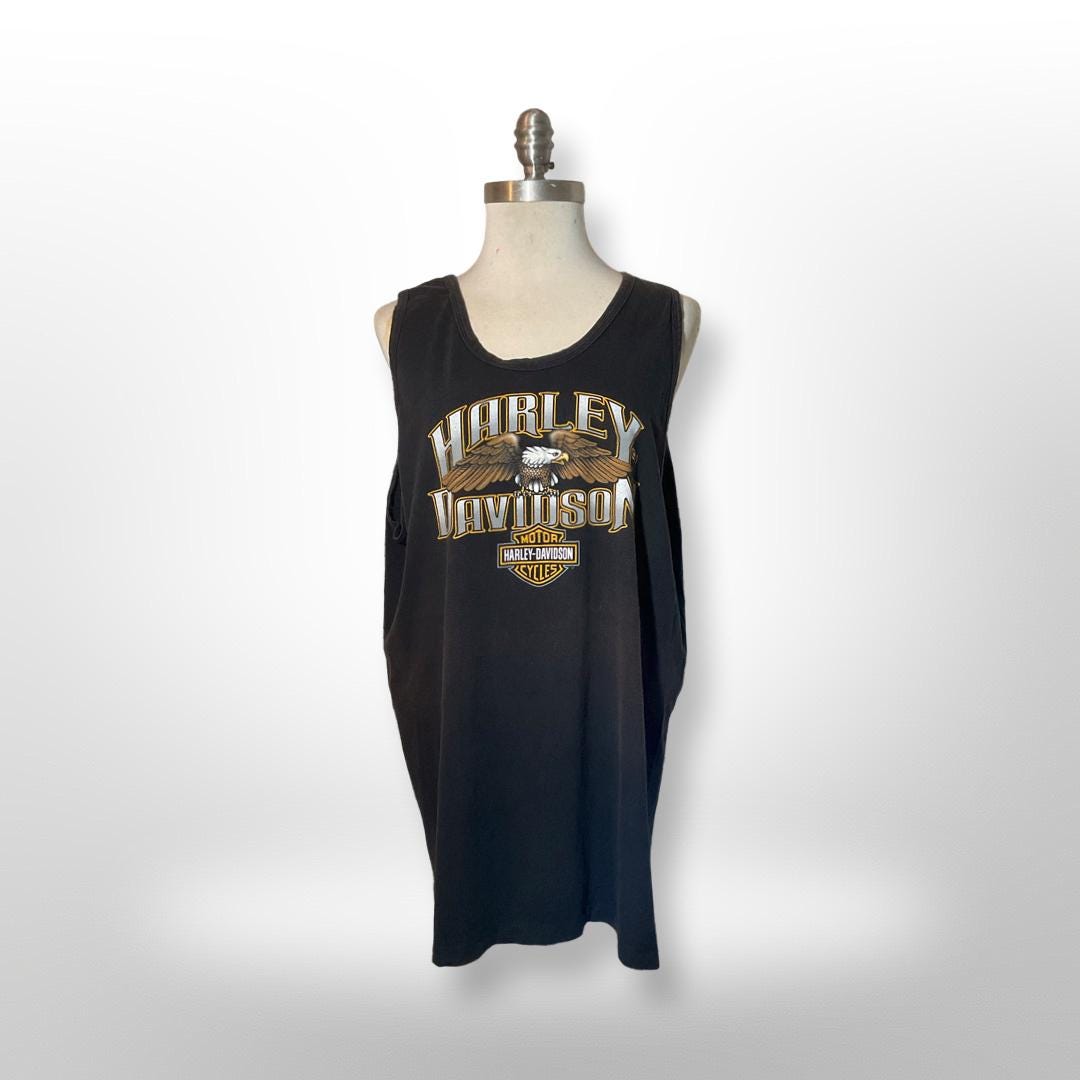 Mens Vintage HARLEY DAVIDSON Tank Top / Black X-L - Etsy