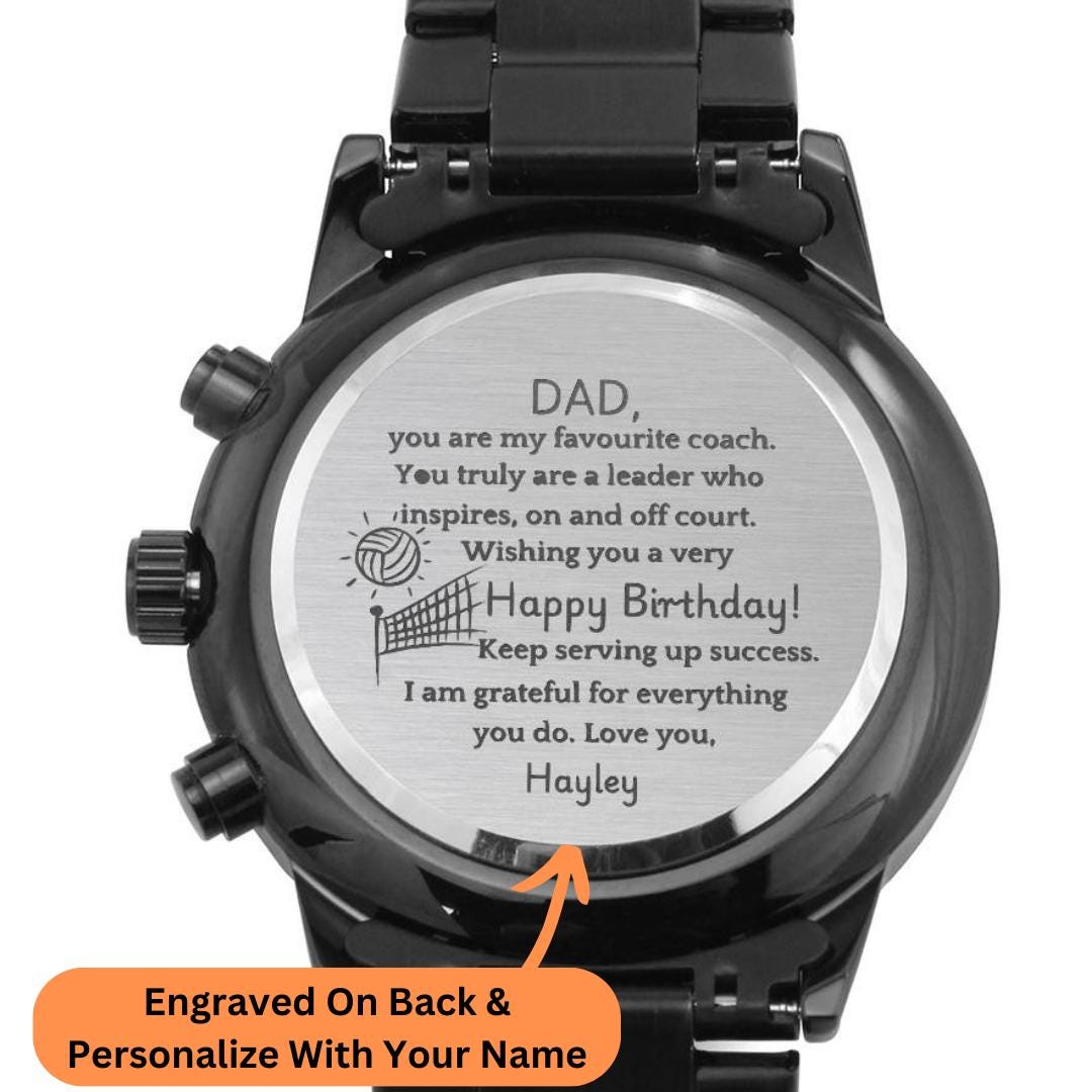 Personalized Volleyball Watch - Birthday Gift for Dad, Coach, or Player ...
