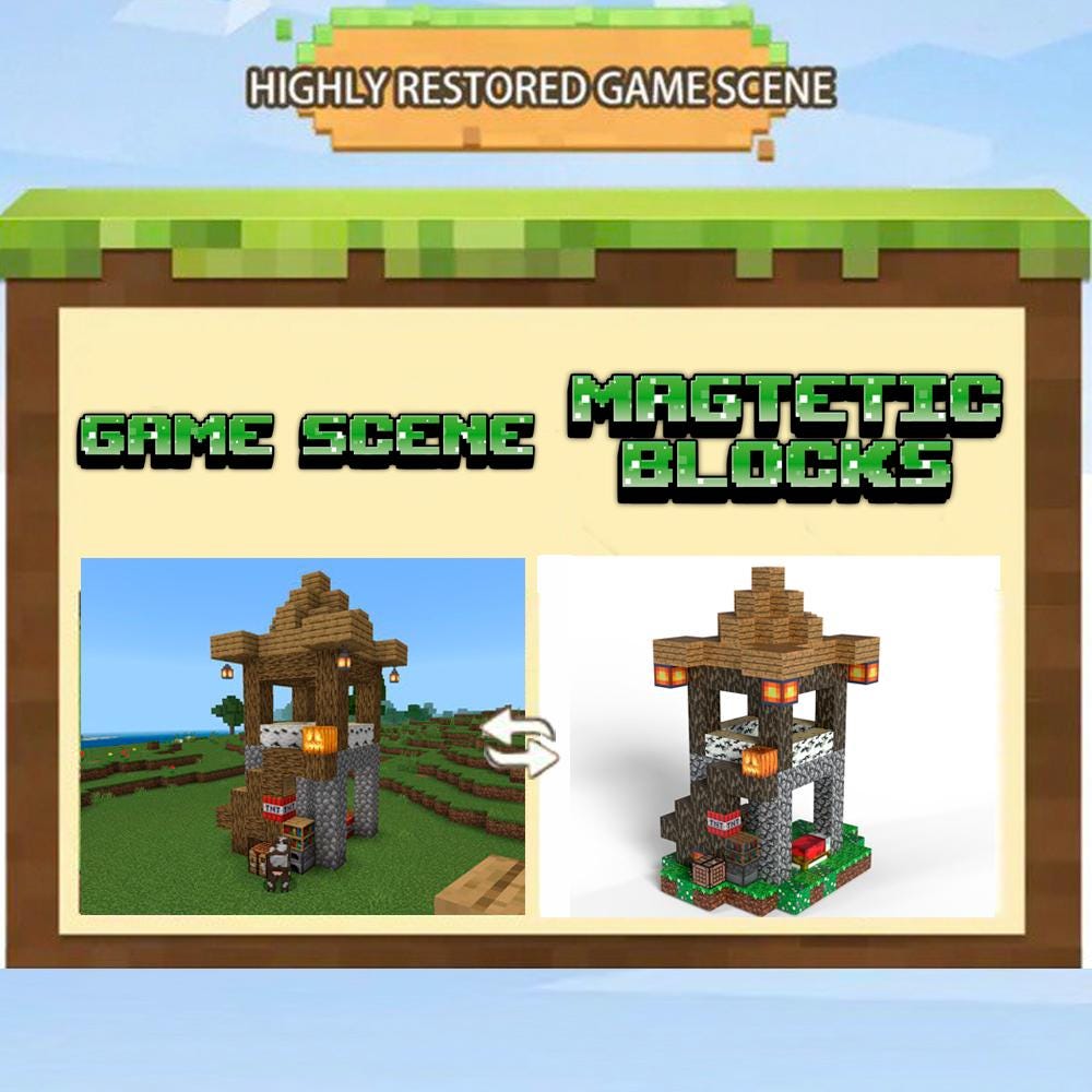 Treehouse Wooden Building Blocks Constructor 85 Pcs Minecraft Theme ...