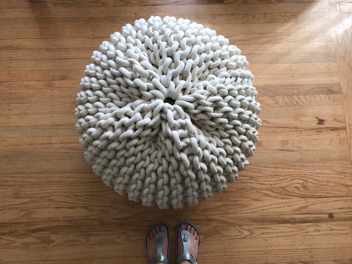 Giant Knit Pouf Pattern Instant Download Knit Pouf Knit | Etsy