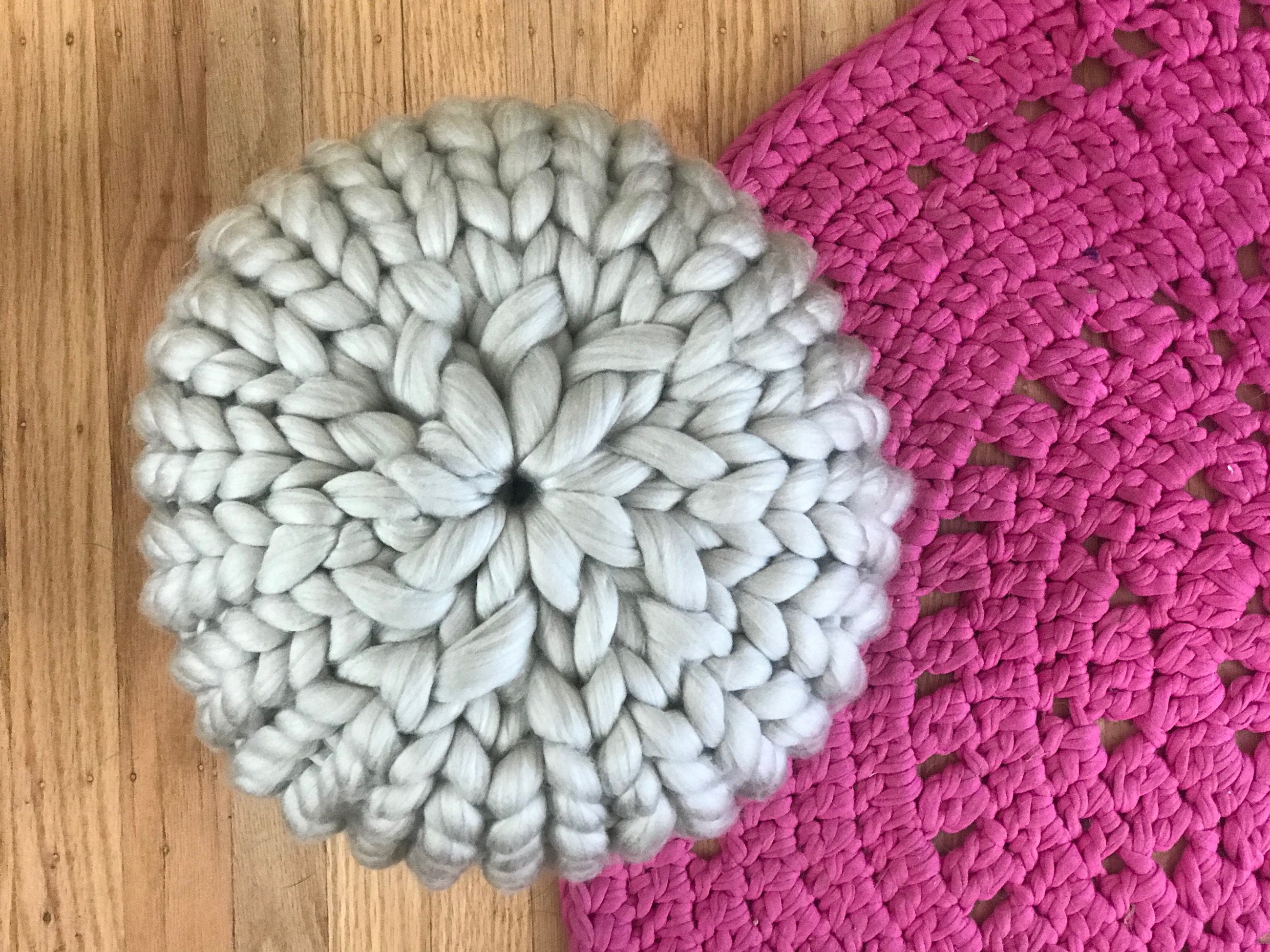 Chunky knit pouf pattern knit pouf knit poof knit pouffe | Etsy