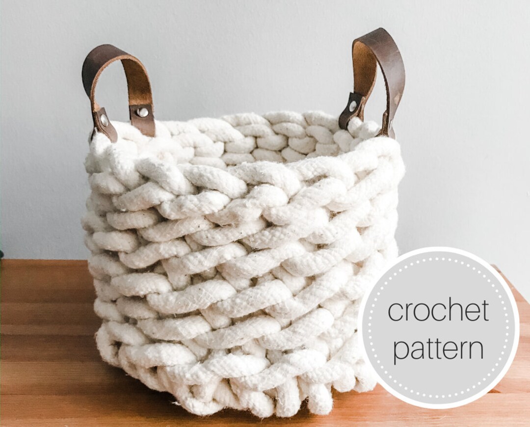 Crochet Rope Basket Pattern Instant Download Crochet Basket Storage ...