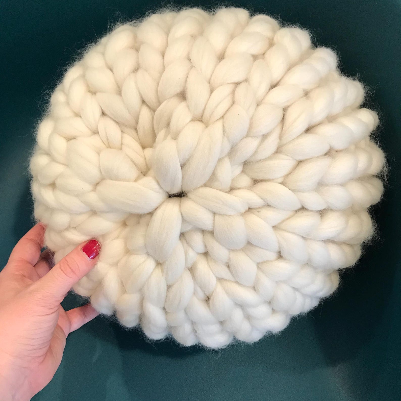 Chunky Knit Pouf Pattern - Knit Pouf - Knit Poof - Knit Pouffe - Accent ...
