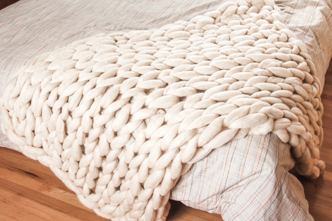 Giant Knit Blanket Pattern Instant Download Chunky Knit | Etsy